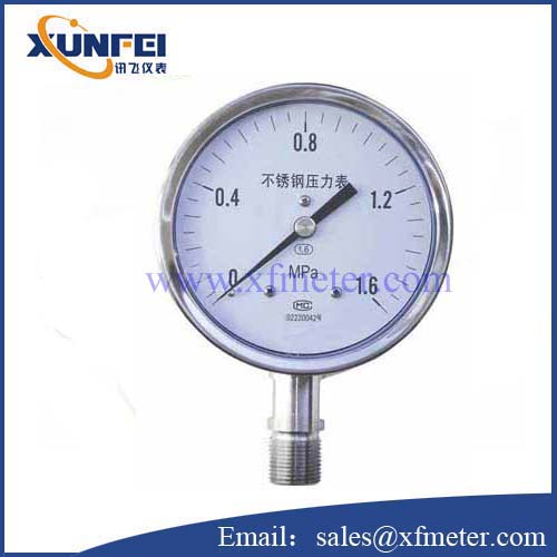 Stainless steel pressure gauge, factory, manufacturer - XUNFEI Meter
